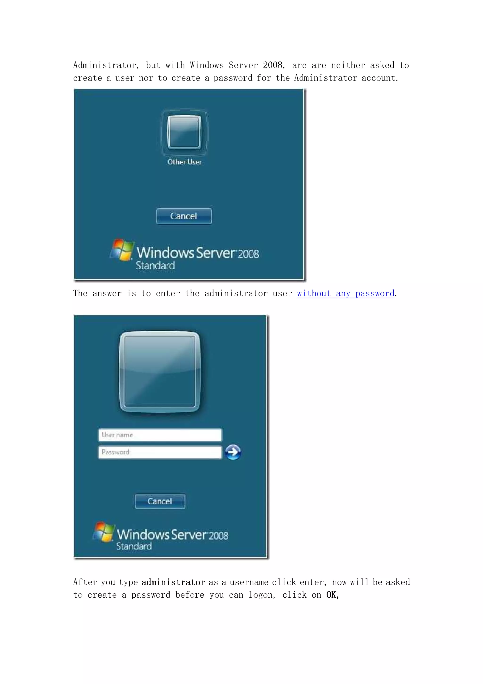 How to log on to windows server 2008 | PDF
