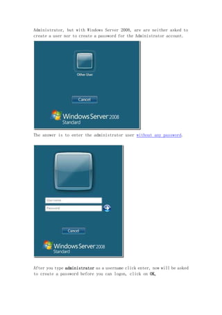 How to log on to windows server 2008 | PDF