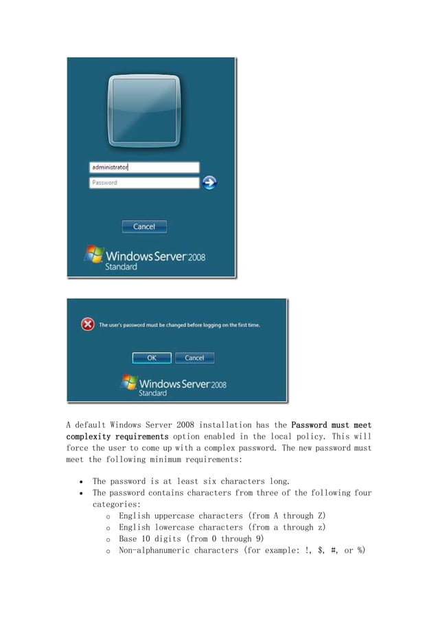 How to log on to windows server 2008 | PDF