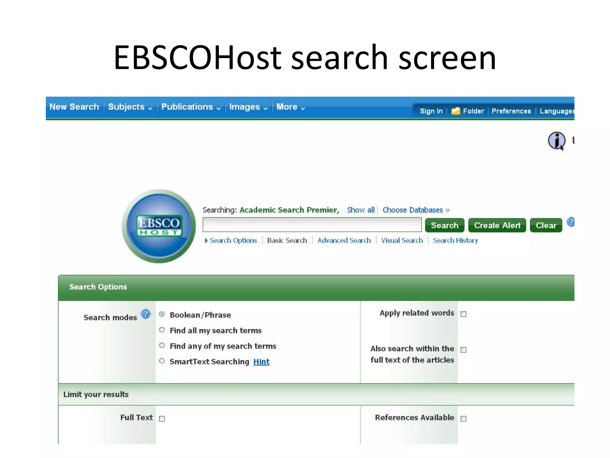 How to look for journal articles using ebsco host_1011S | PPT