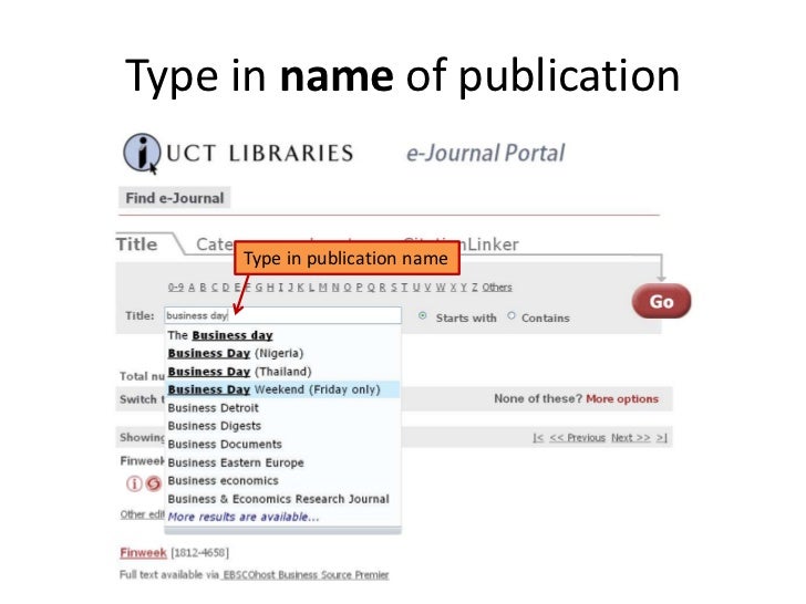 How to look for specific news publications using the e journal portal…