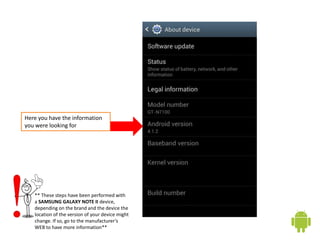 How to look up the version of your Android device | PPT