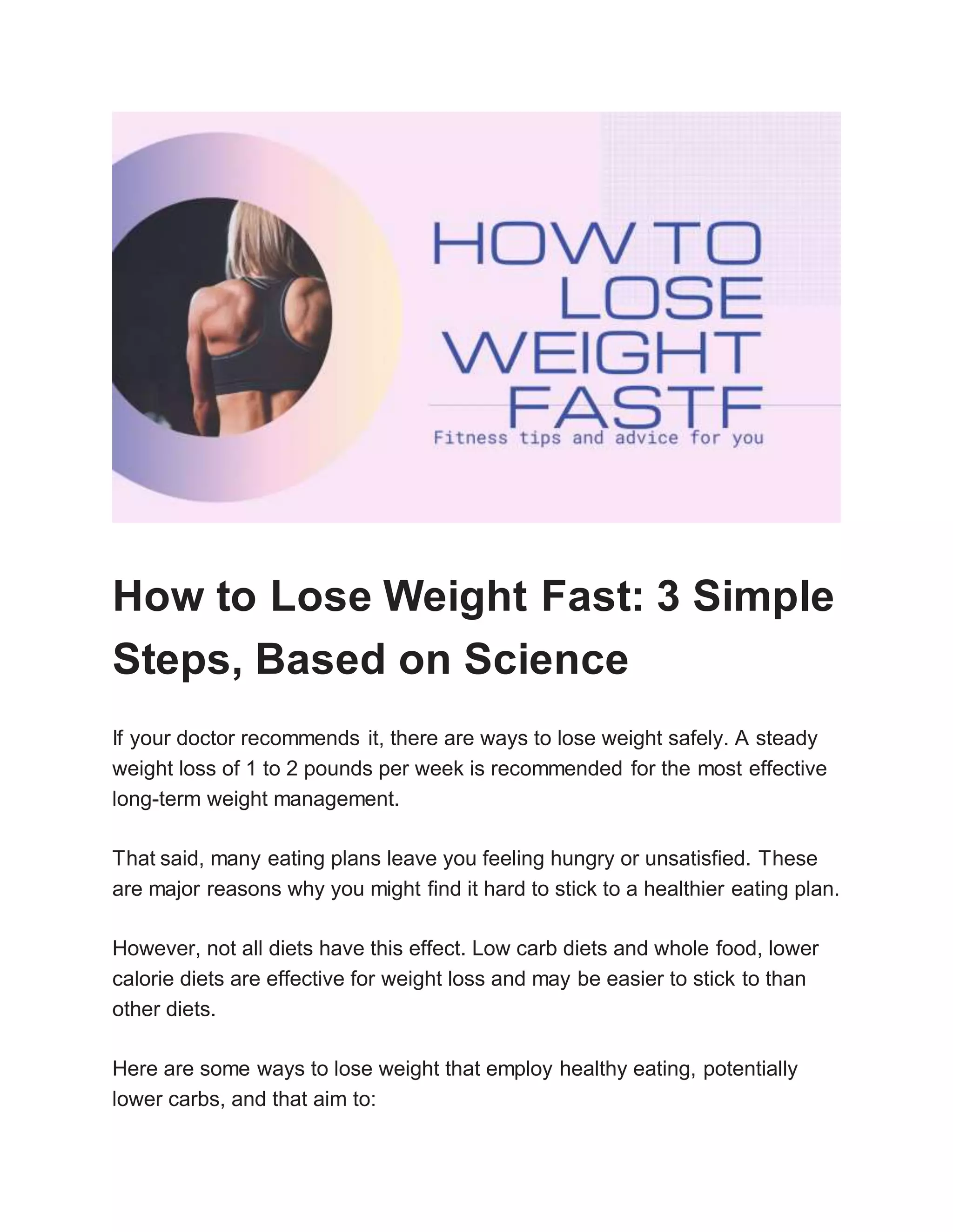 How to lose weight fast | PDF