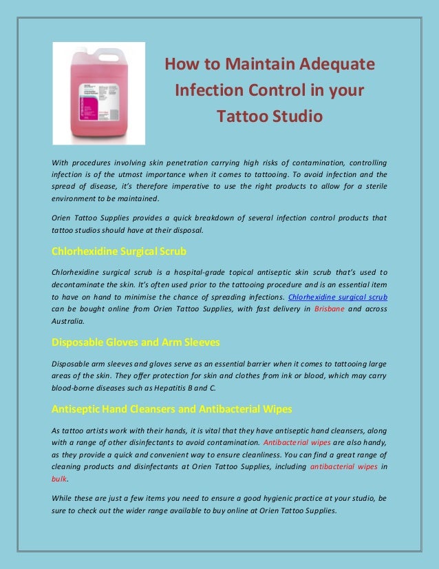 How to maintain adequate infection control in your tattoo studio