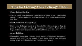 How to Maintain and Store Your Lehenga Choli in Danver Dry Climate | PPT