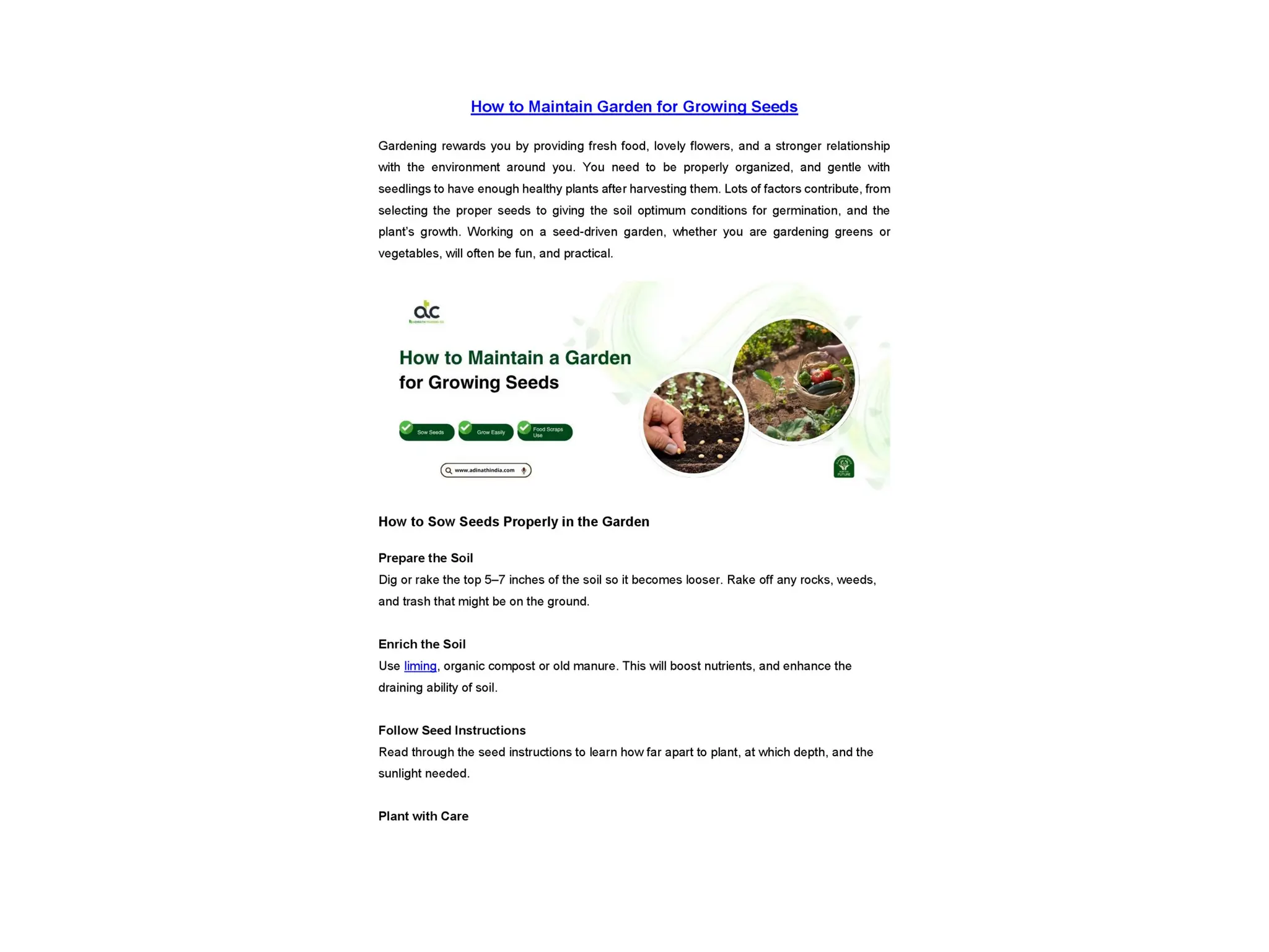 How to Maintain Garden for Growing Seeds.ppt