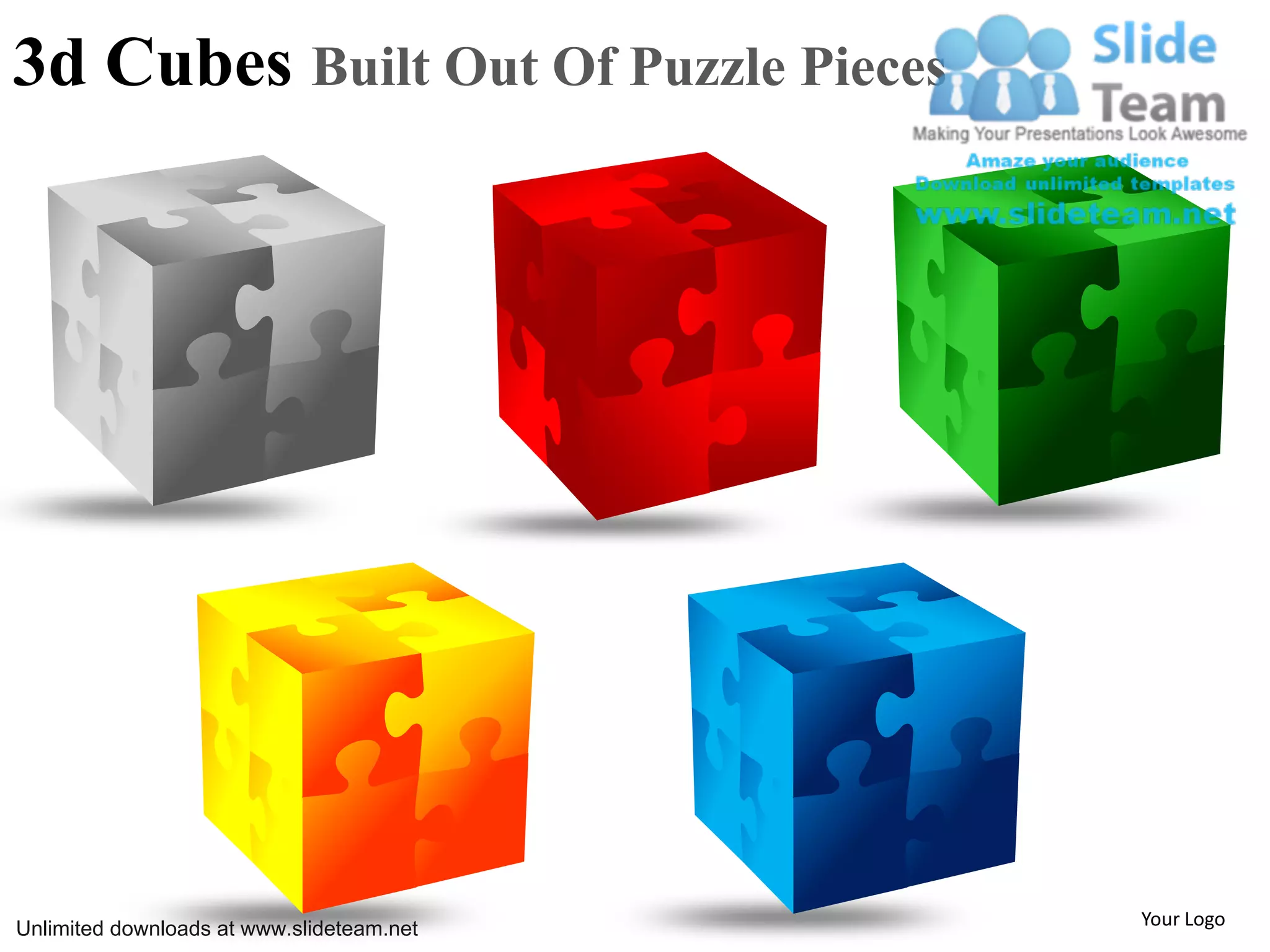 How to make 3 d cube built out of puzzle pieces powerpoint slides and ...