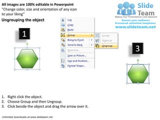 How to make 6 stage hexagon innovation process with presentation ...