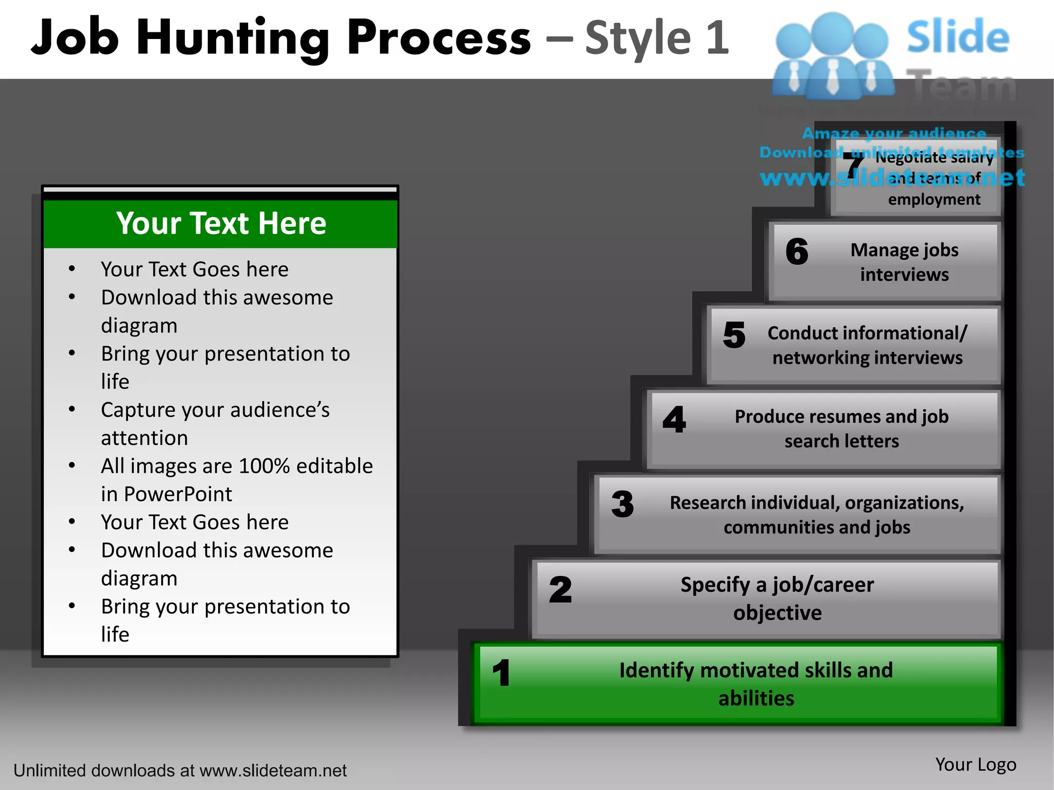 How to make 7 stage job hunting process power point slides and ppt ...