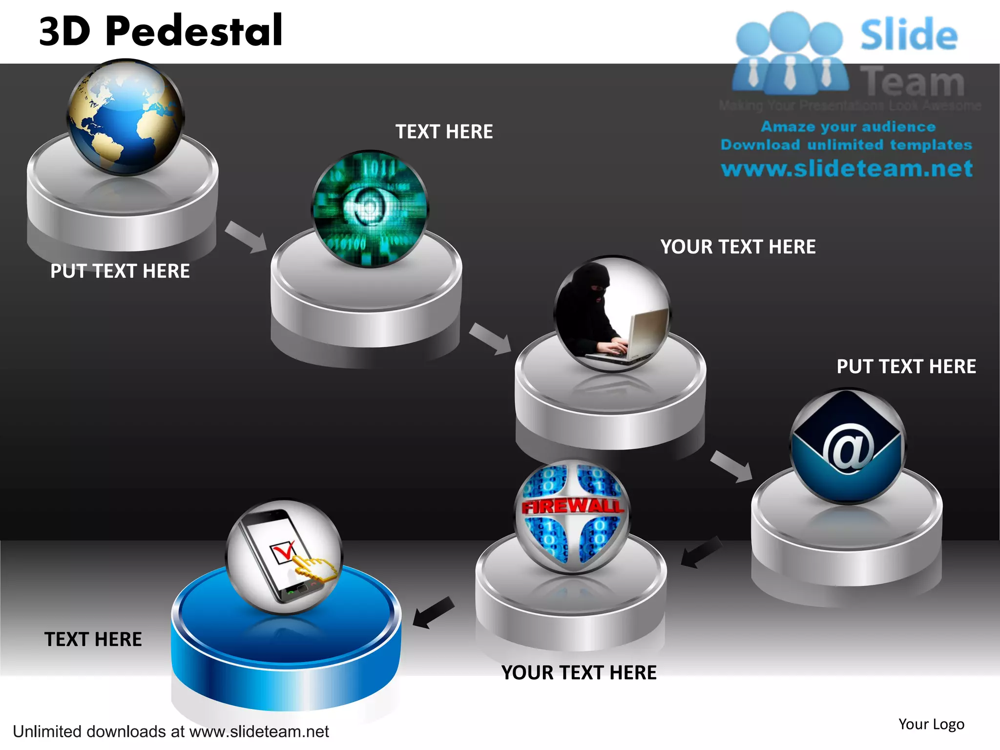 How to make 7 stage process flow discs power point slides and ppt ...