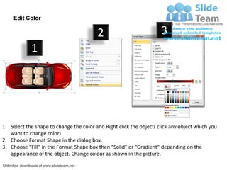 How to make abstract 4 door red car top view power point slides and ppt ...