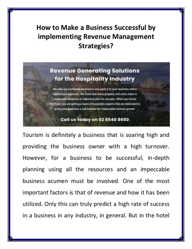 How to make a business successful by implementing revenue management ...