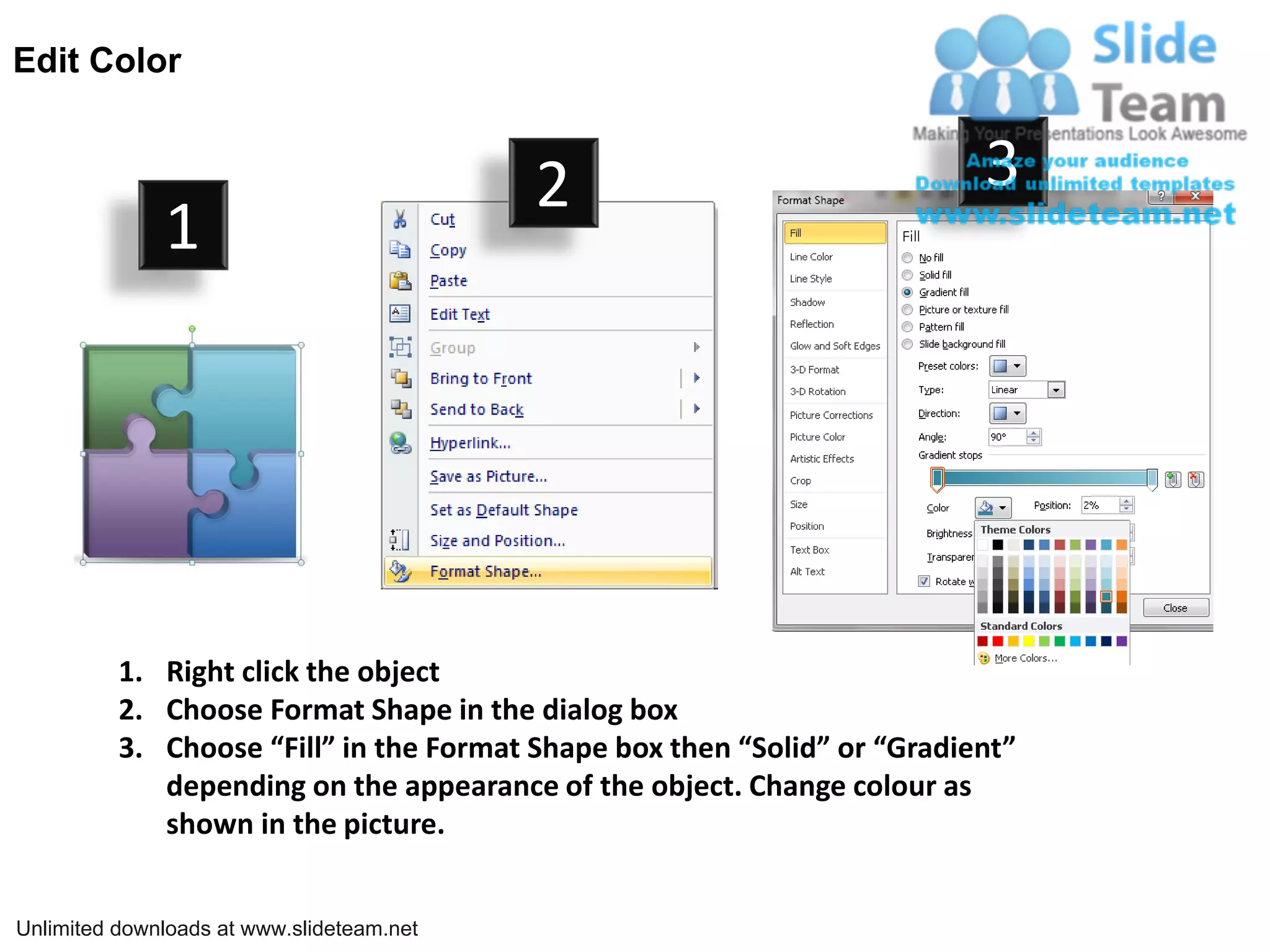 How to make achievement 3 d puzzle pieces 2x2 presentation templates ...