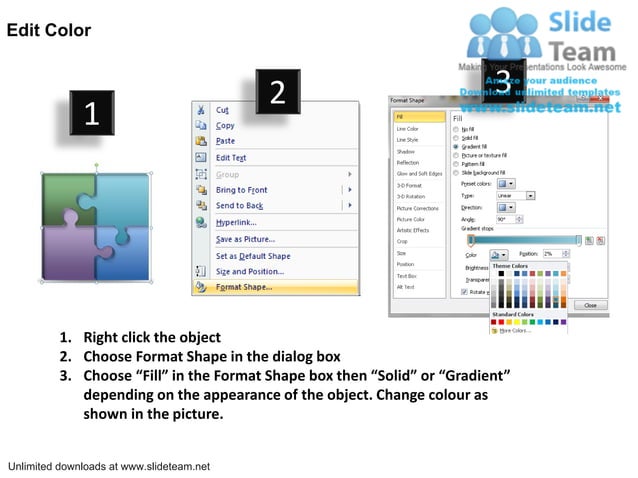 How to make achievement 3 d puzzle pieces 2x2 presentation templates ...