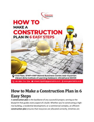 How to Make a Construction Plan in 6 Easy Step | PDF