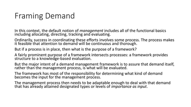 How To Make A Demand Management Framework | PDF
