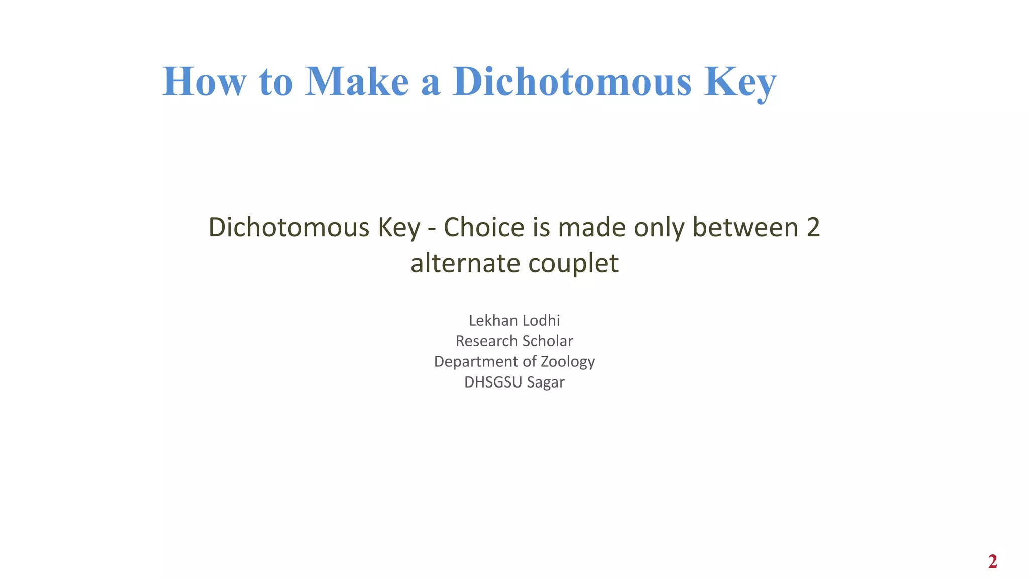 How to make a dichotomous key | PPTX