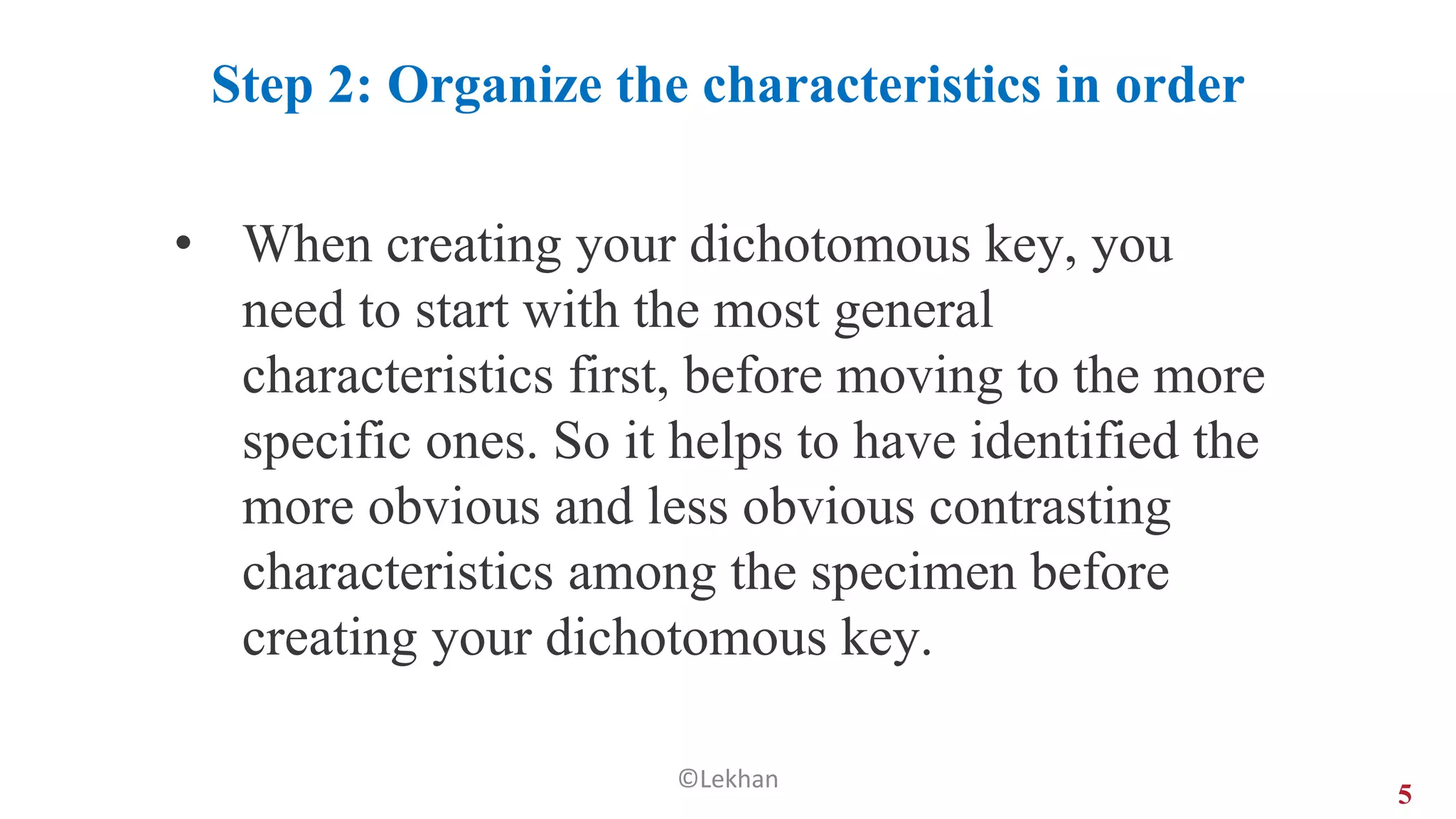 How to make a dichotomous key | PPTX