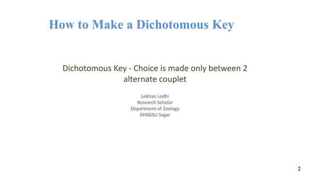 How to make a dichotomous key | PPTX