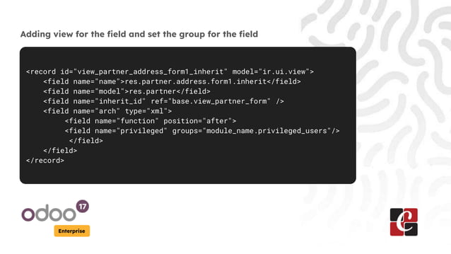 How to Make a Field Visible Only for Certain User Groups in Odoo 17 | PPTX