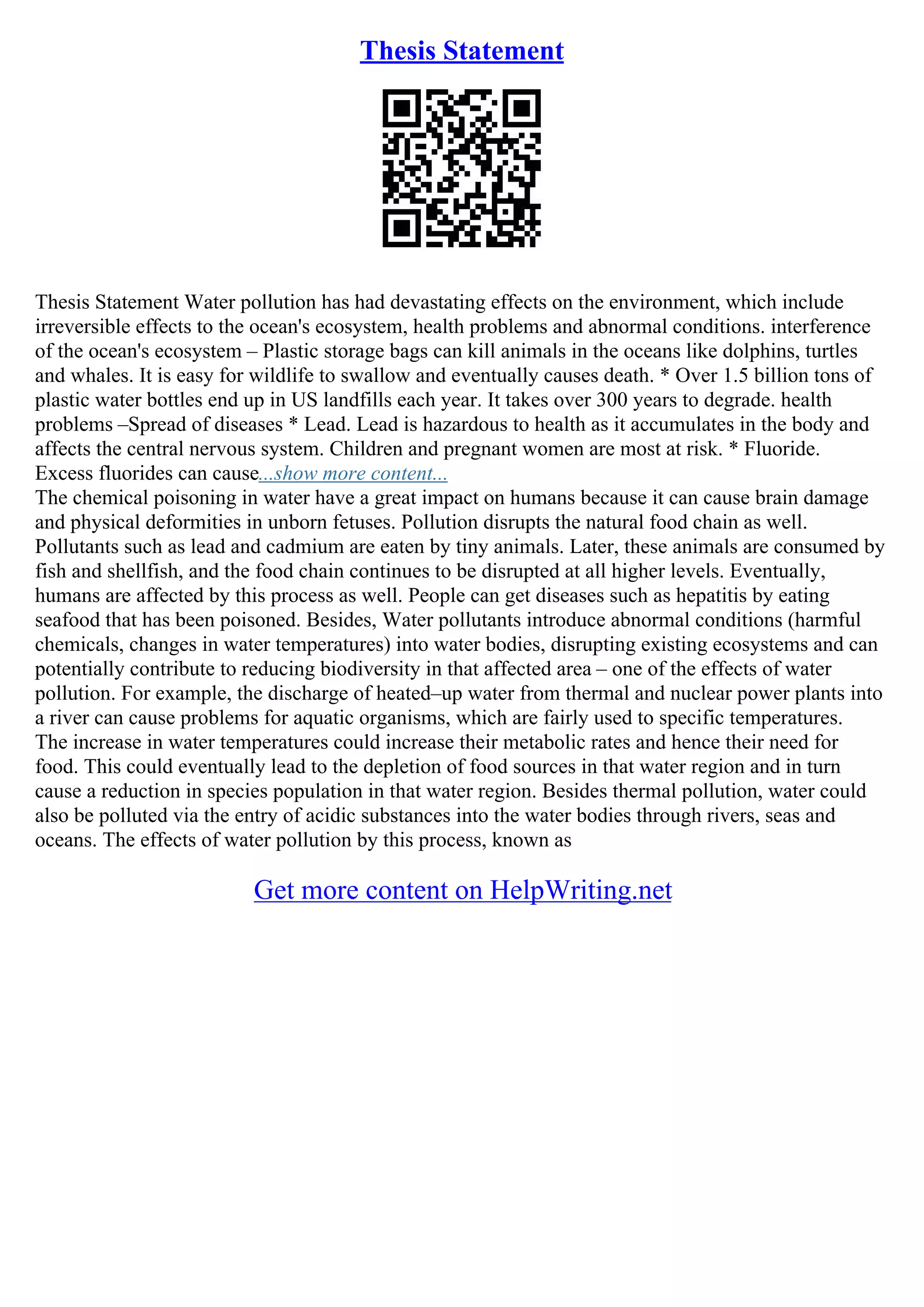 How To Make A Good Thesis Statement For An Essay | PDF | Environment ...