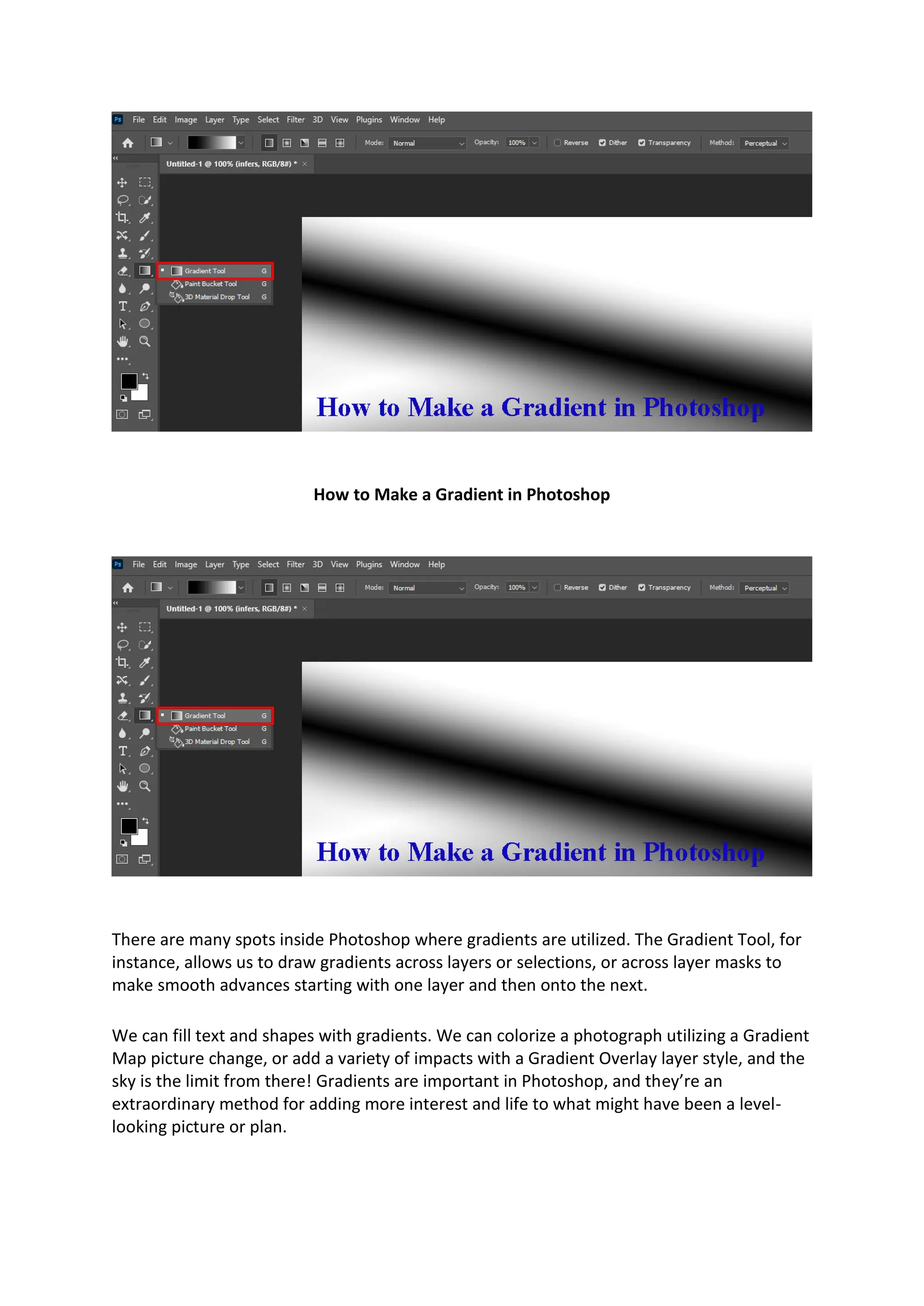 How to Make a Gradient in Photoshop | PDF