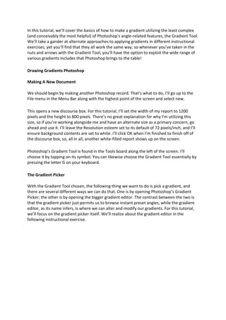 How to Make a Gradient in Photoshop | PDF