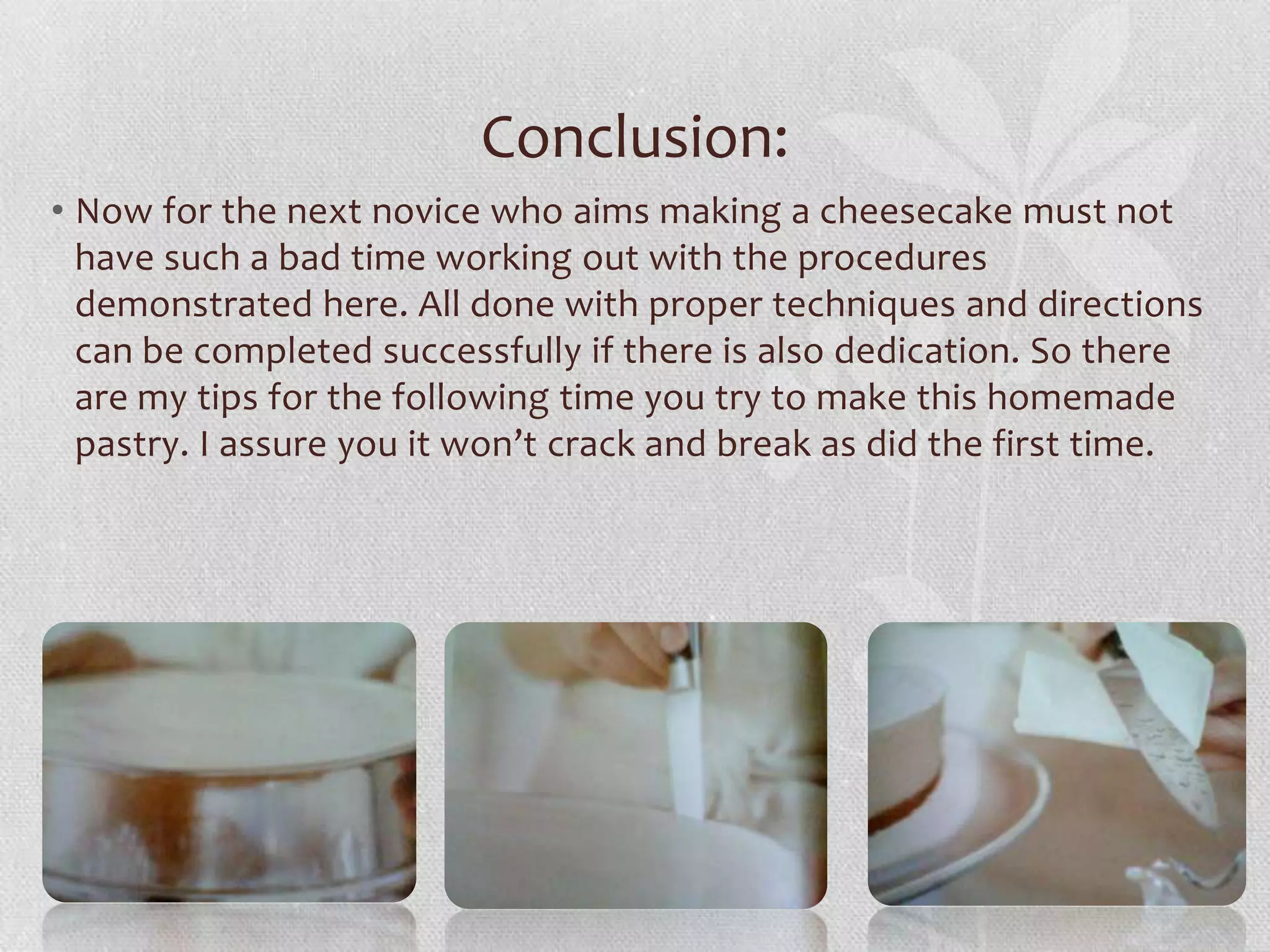 How to make a homemade cheesecake english | PPTX