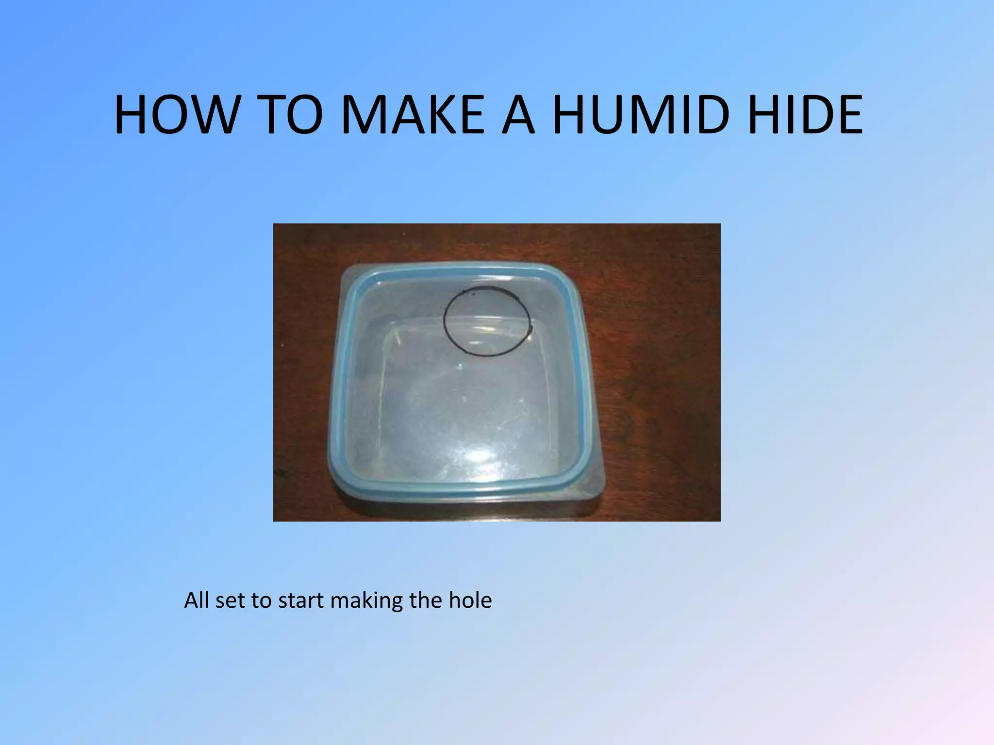How to make a humid hide | PPTX