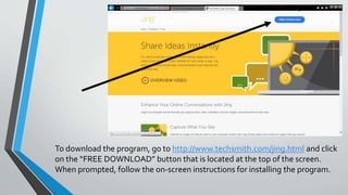 How to make a jing video | PPTX | Video Software | Computer Software ...