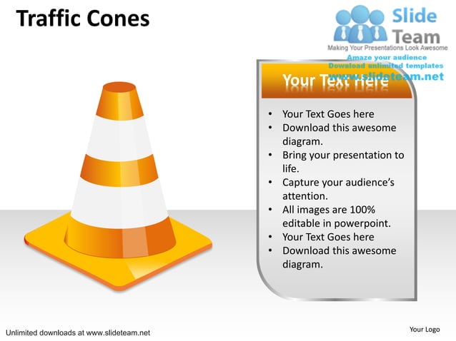 How to make alert traffic cones power point slides and ppt diagram ...