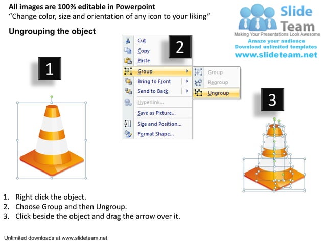 How to make alert traffic cones power point slides and ppt diagram ...