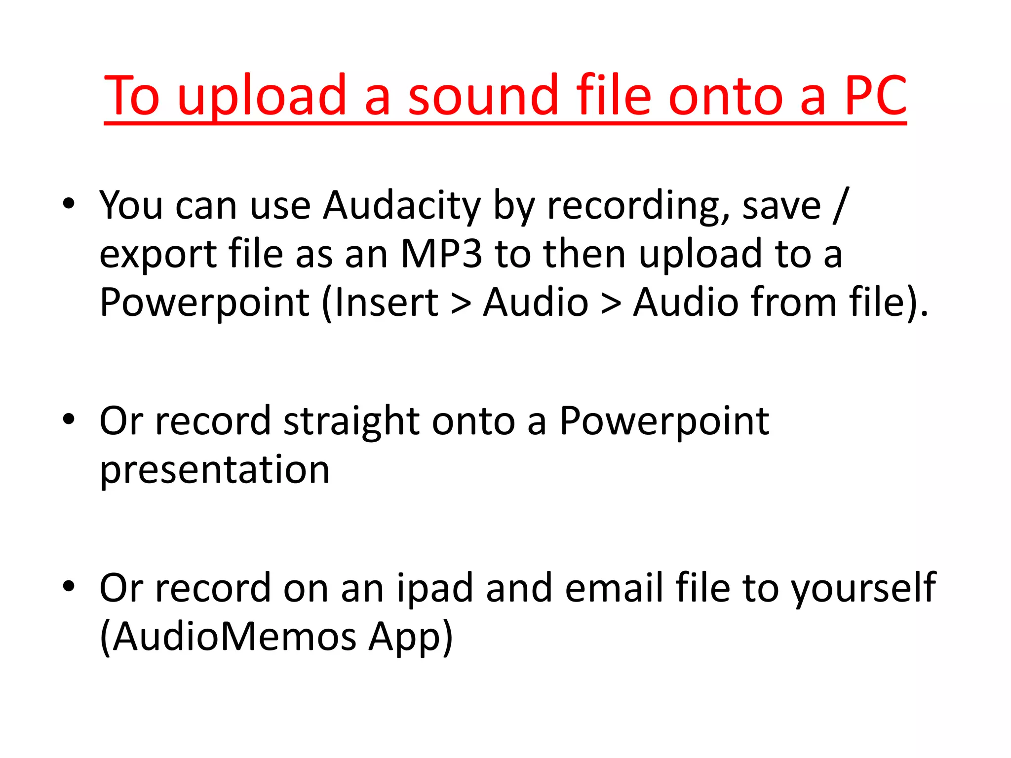 How to make an audio powerpoint presentation | PPT