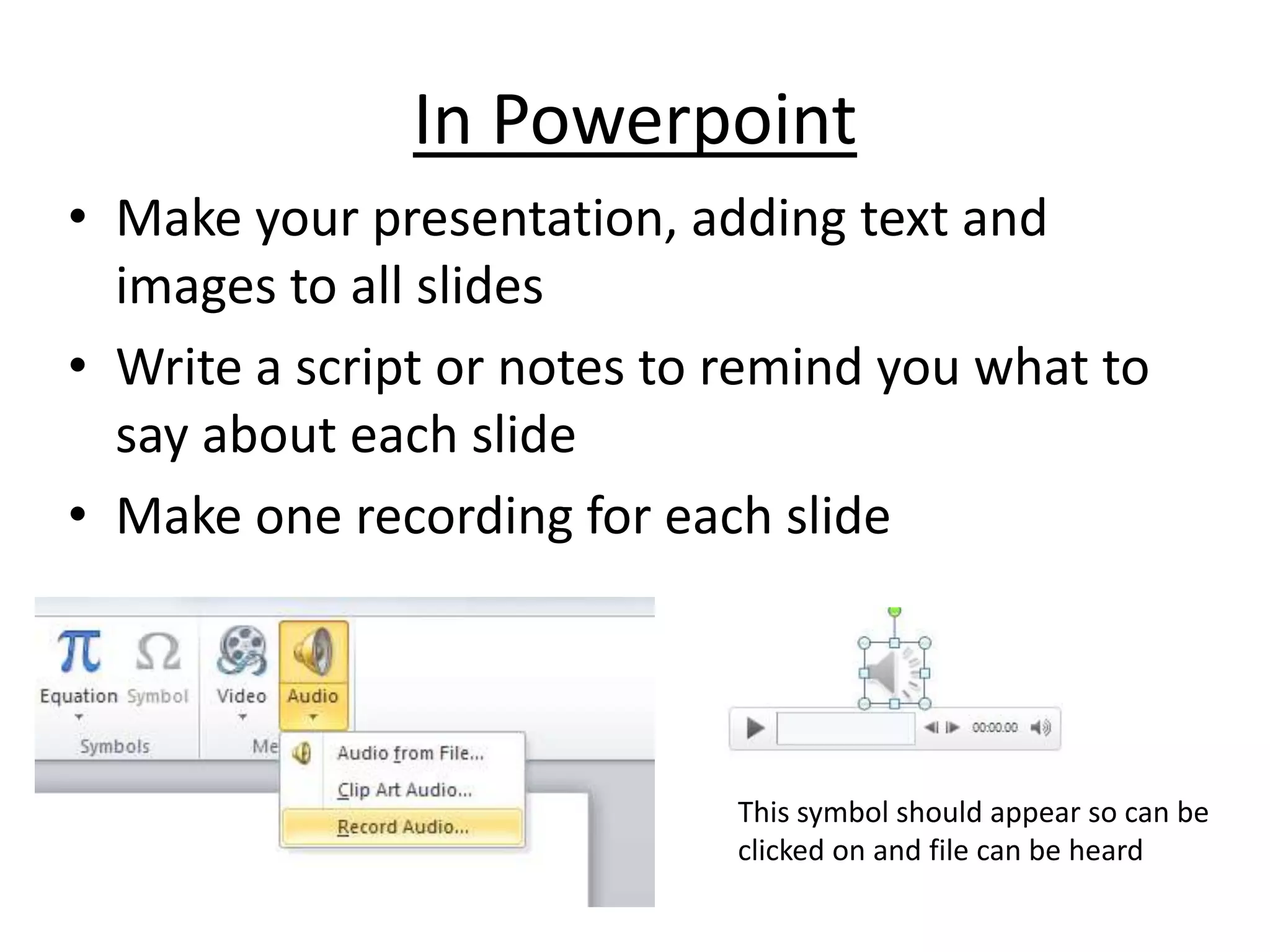 How to make an audio powerpoint presentation | PPT