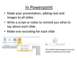 How to make an audio powerpoint presentation | PPTX