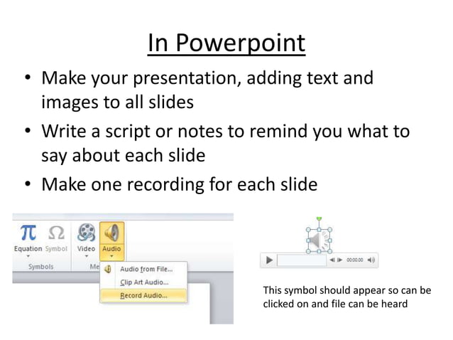 How to make an audio powerpoint presentation | PPT