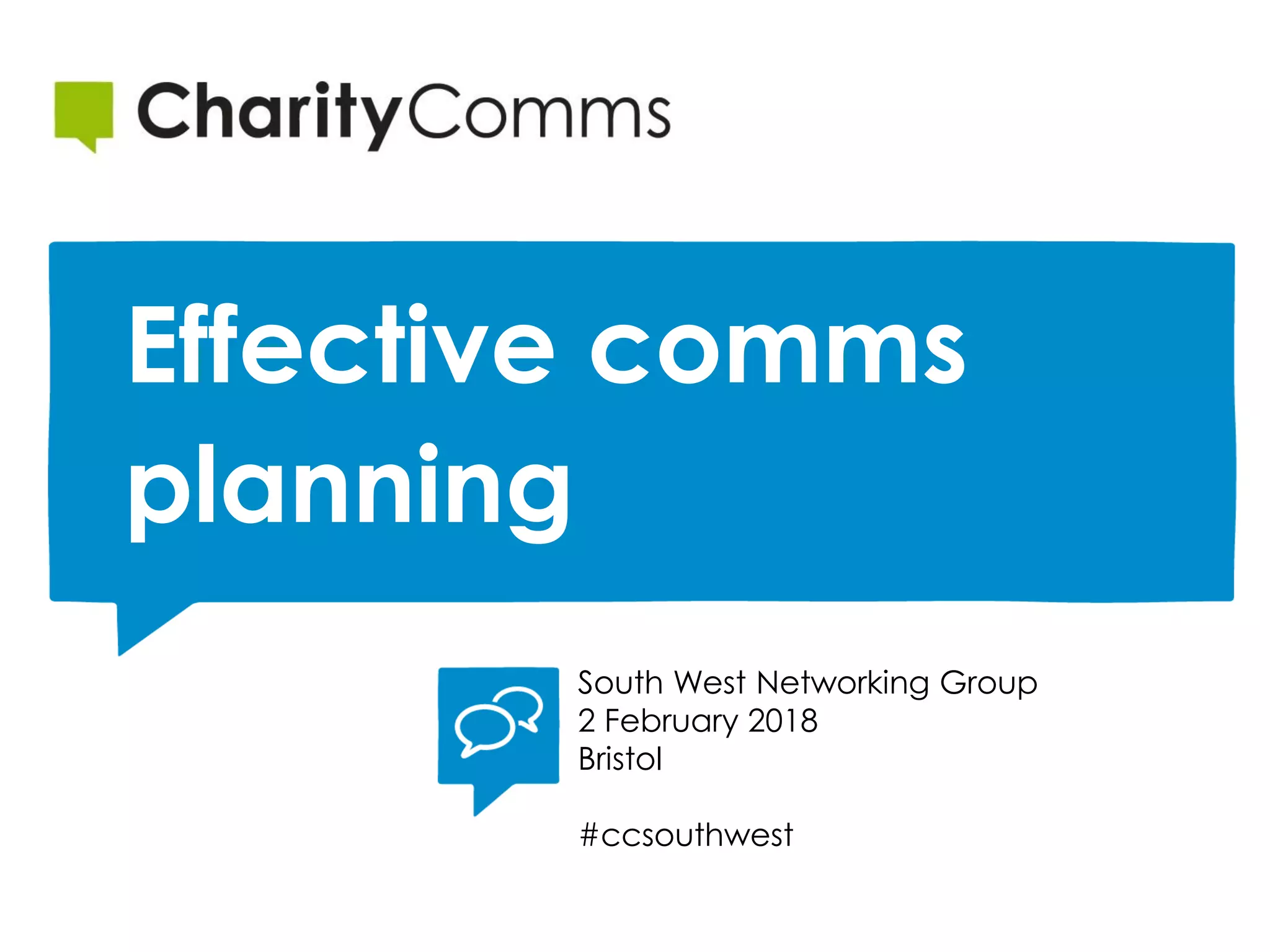 Effective Comms Planning - Kate Strange - Sustrans | PDF