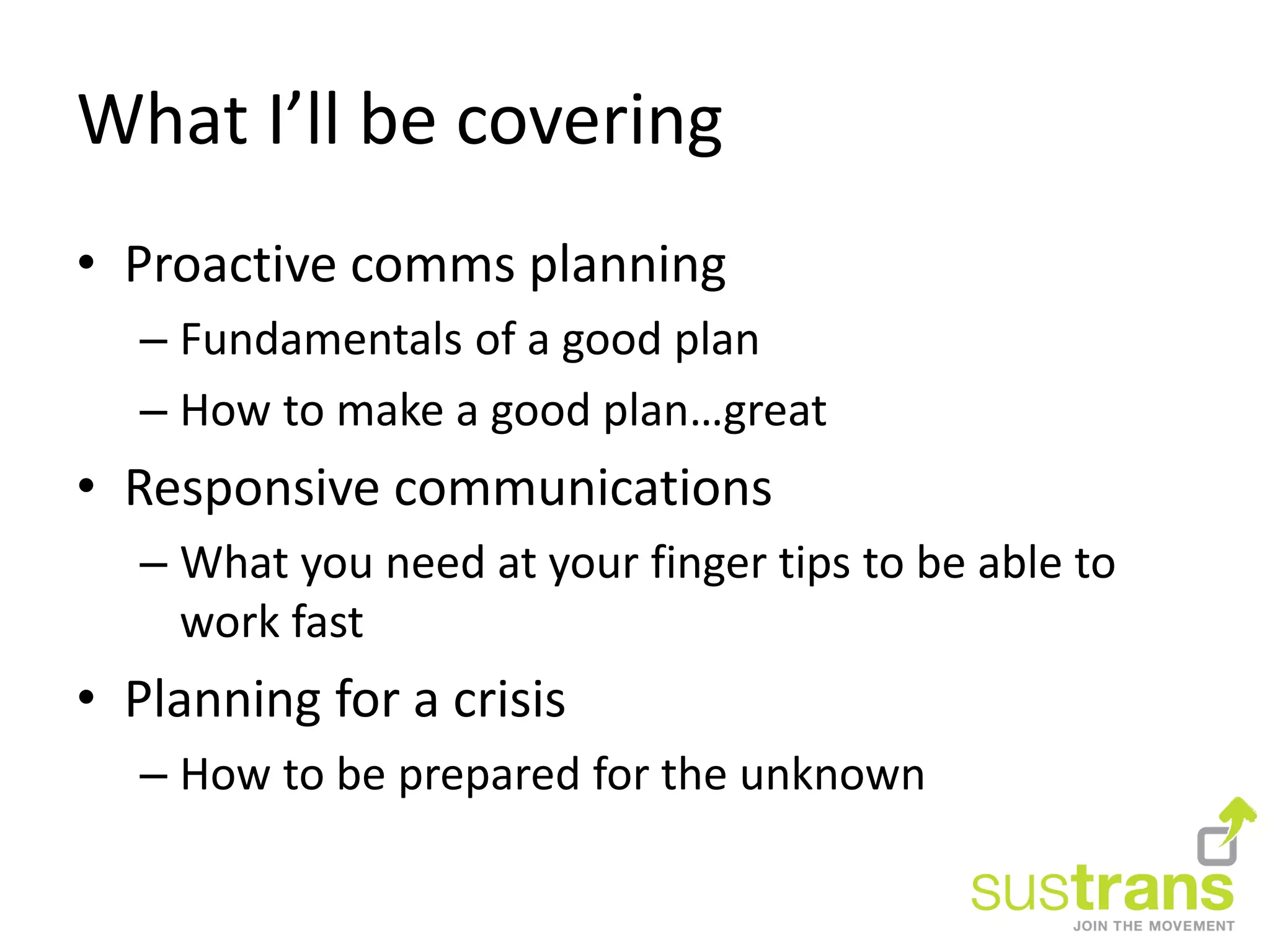 Effective Comms Planning - Kate Strange - Sustrans | PDF