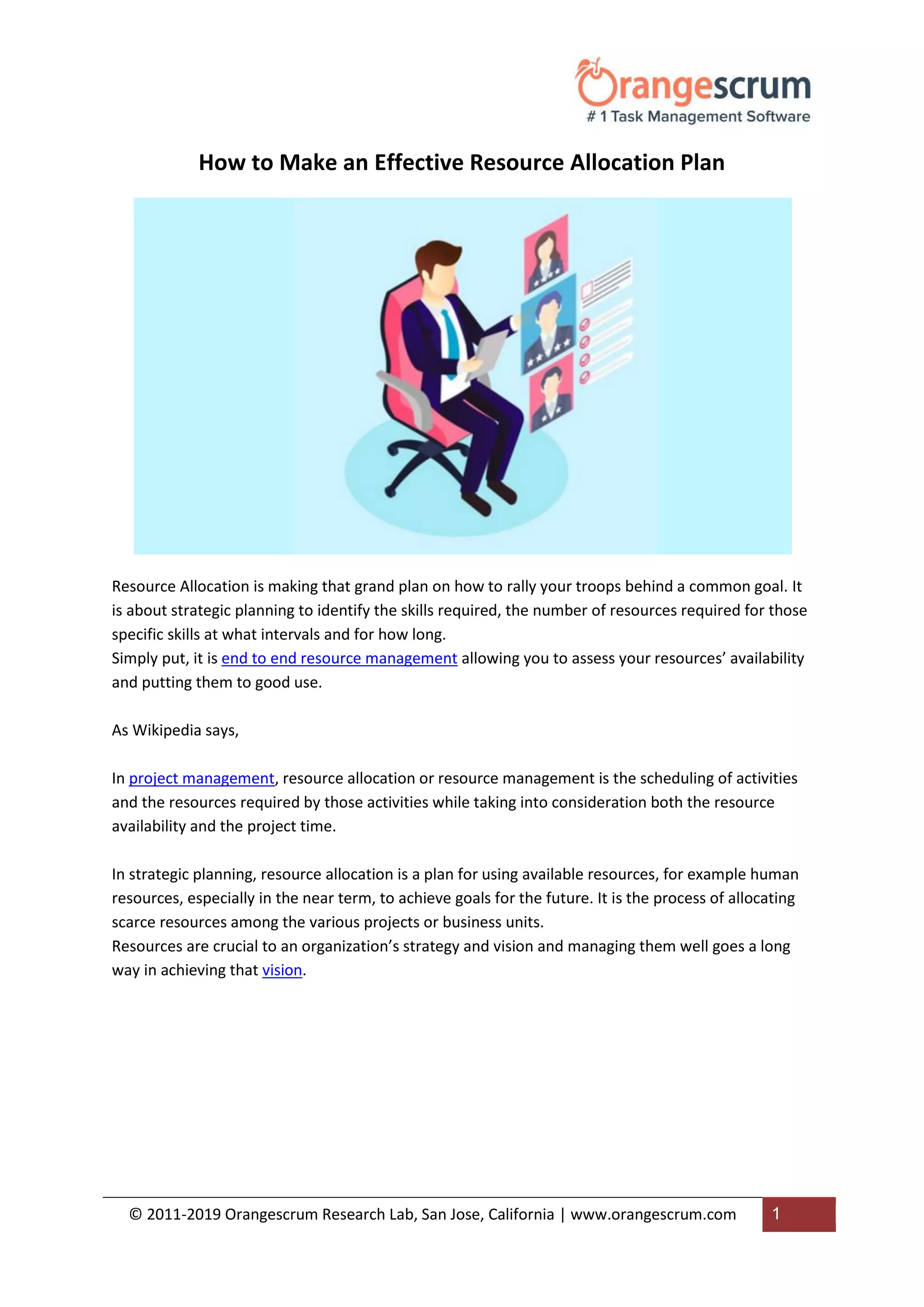 How to Make an Effective Resource Allocation Plan | PDF