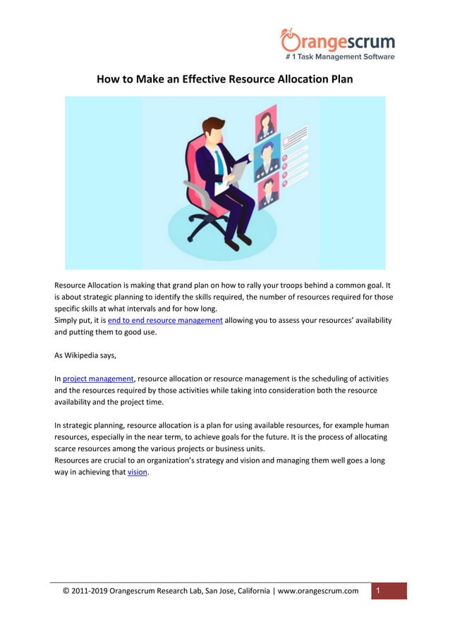 How to Make an Effective Resource Allocation Plan | PDF