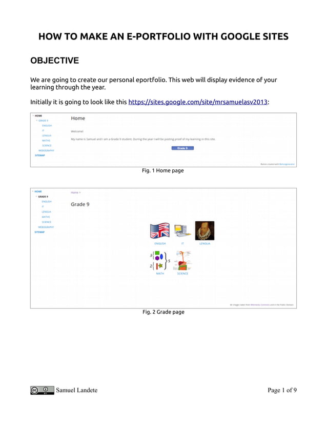 How to make an eportfolio using Google Sites for Grade 9 learners | PDF ...