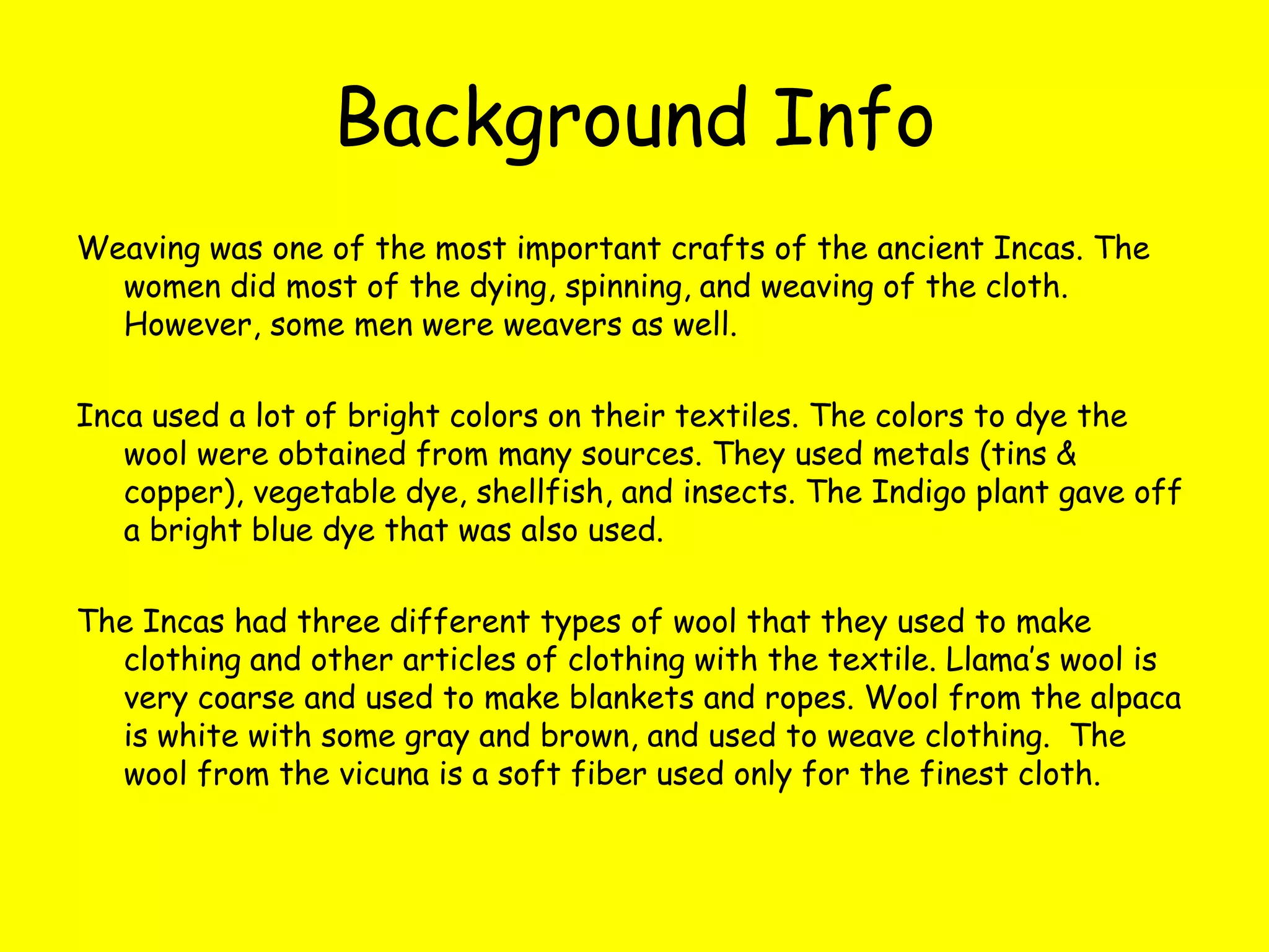 How to make an Inca blanket! | PPTX