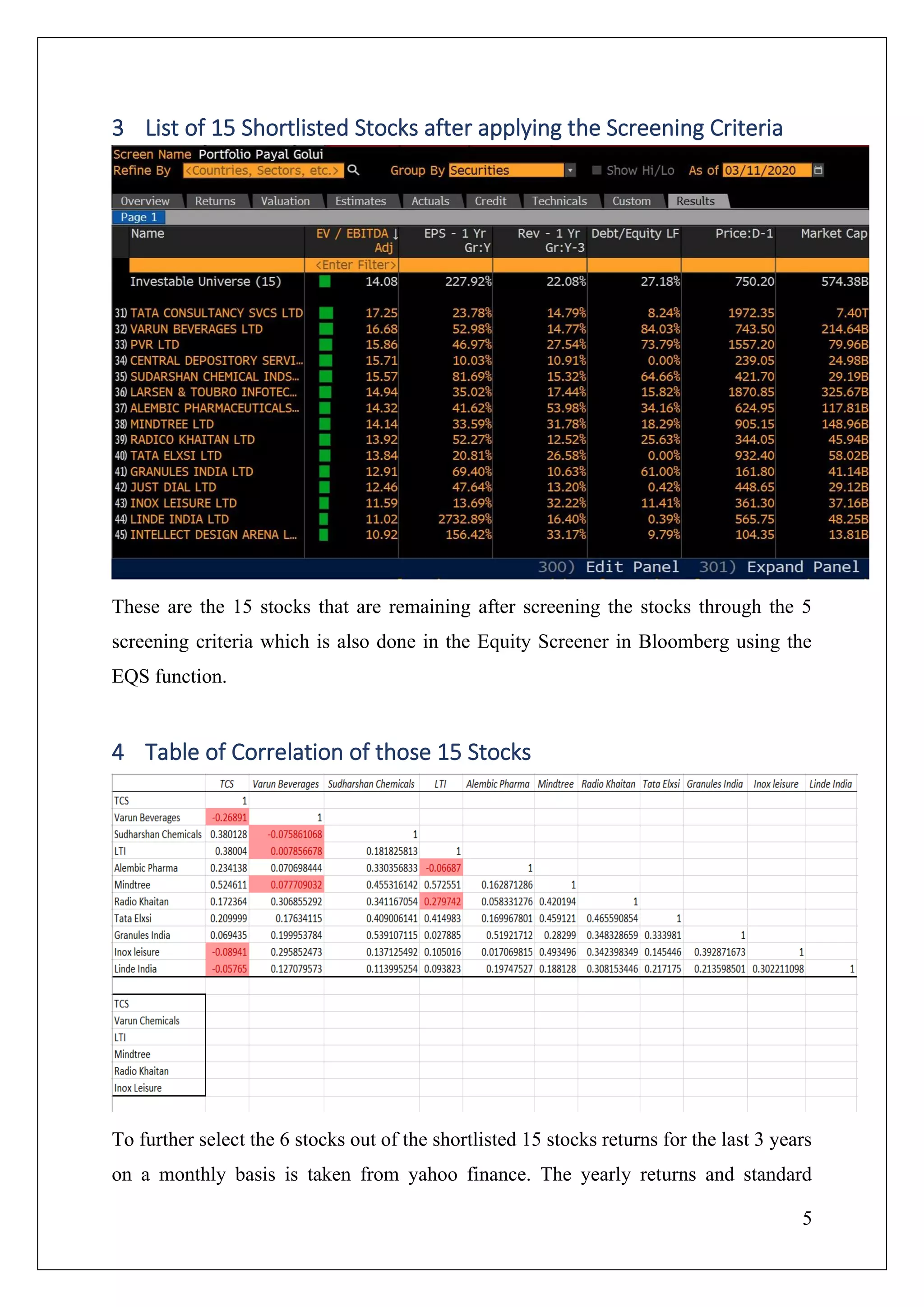 How to make an investment portfolio using bloomberg | PDF