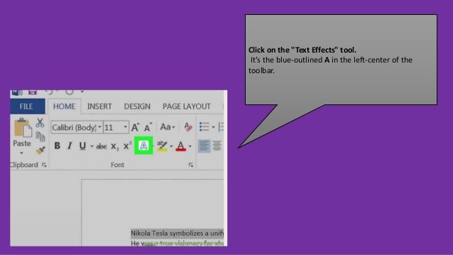 How to make an outline text in word