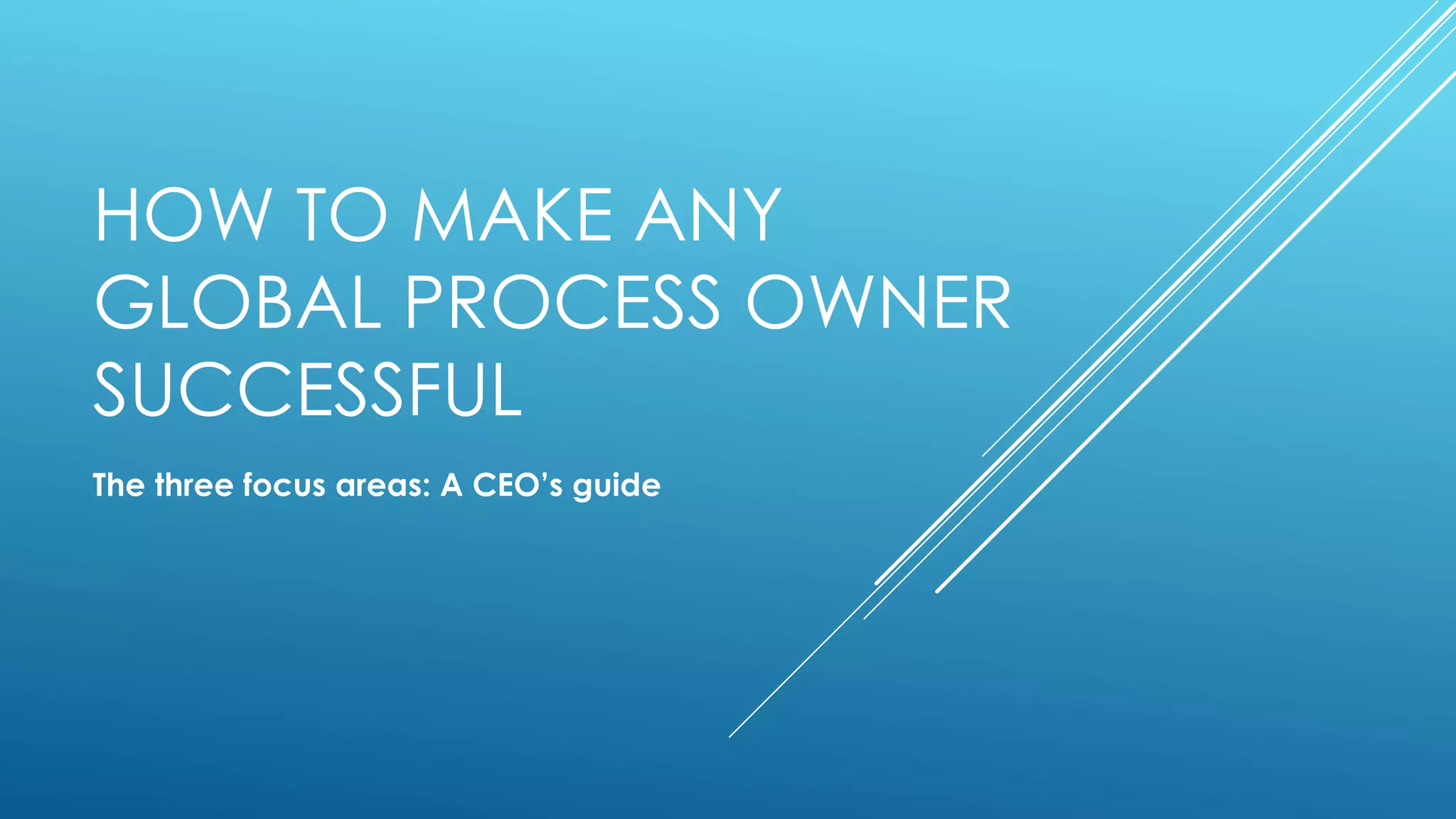 How to make any global process owner successful | PDF