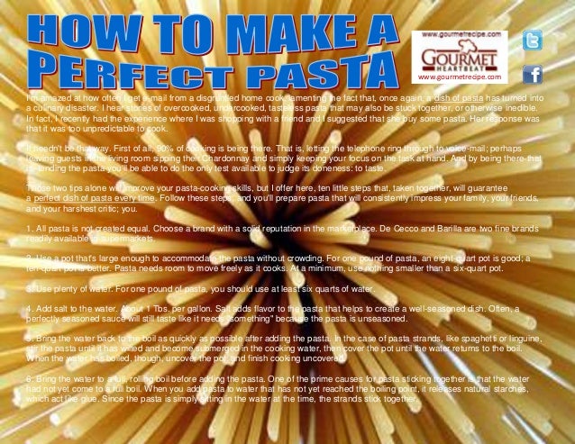 How to make a perfect pasta