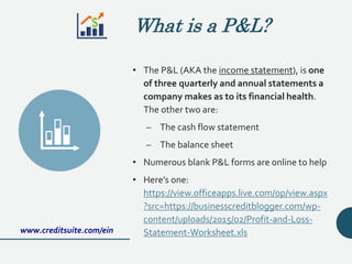 How to make a P & L | PPTX