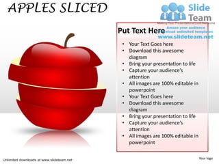 How to make apple a day sliced power point slides and ppt diagram ...