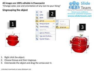 How to make apple a day sliced power point slides and ppt diagram ...