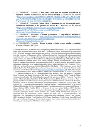 HOW TO MAKE A REALITY THE UTOPIA OF THE RATIONAL USE OF NATURE'S ...